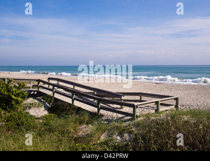 Beach at the boardwalk of Indialantic in Florida Stock Photo - Alamy