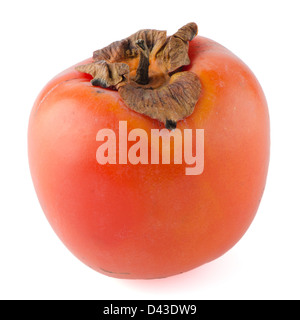 Orange ripe persimmon isolated over white background Stock Photo - Alamy