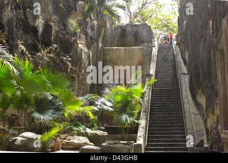 The Queen's Staircase in Nassau, Bahamas, also known as the 66 steps, a ...
