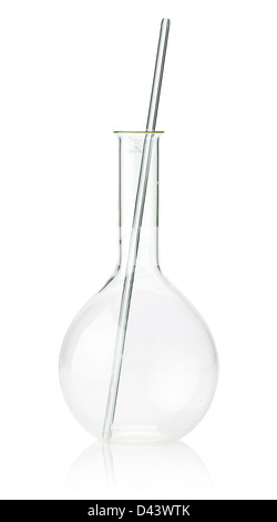 Single glass bulb test tube cut out white background Stock Photo - Alamy