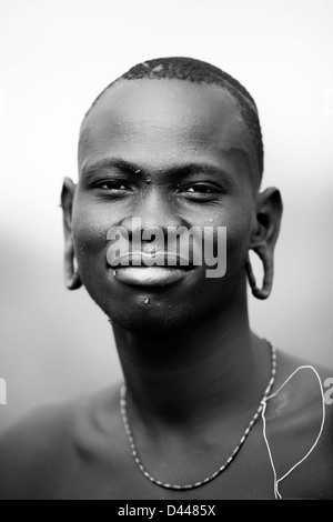 Man of the Mursi Tribe with Scarification, Omo River Valley, Ethiopia ...