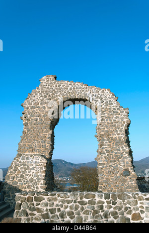 Ruins of a 12th century castle, Rolandsbogen, or Roland's arch, a few ...