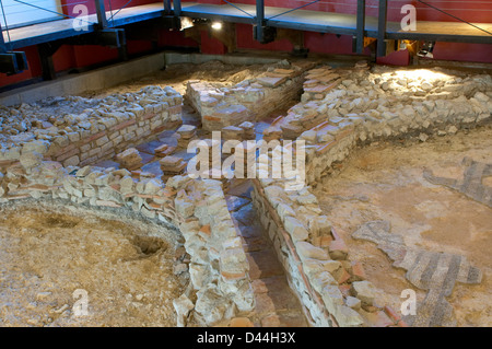 Hypocaust at Fishbourne Roman Palace, Sussex, UK. Ancient Roman system ...