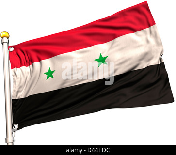 Syria Flag on Flagpole Stock Photo - Alamy