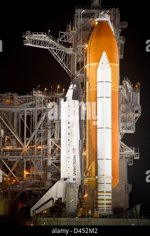 Space Shuttle Discovery is prepared for STS-105 launch after Rotating ...