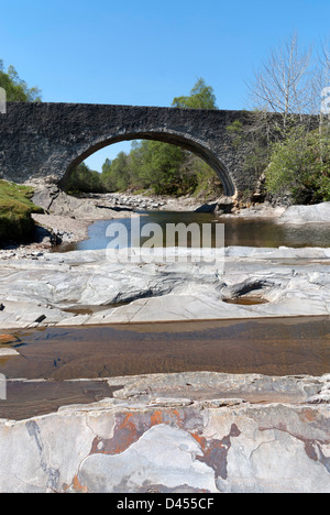 Bridge over the River Garry near Trinafour, north of Pitlochry in Perth ...