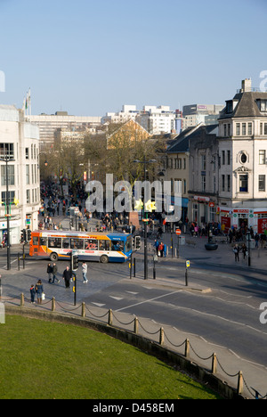 town centre shopping city of cardiff capital of Wales uk gb Stock Photo ...