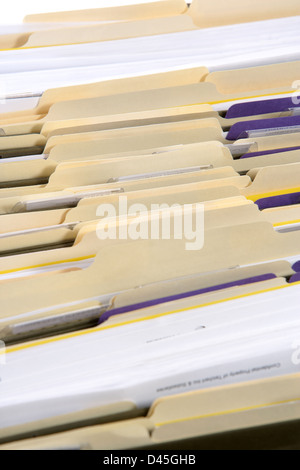 Rows of file forler filled with paperwork in an office Stock Photo - Alamy