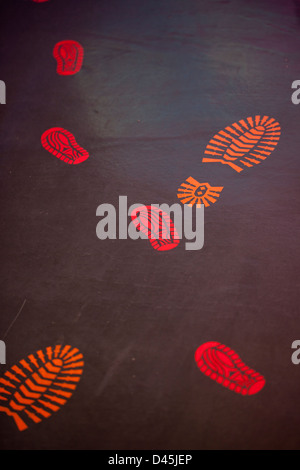 Multi colored footprints Stock Photo - Alamy