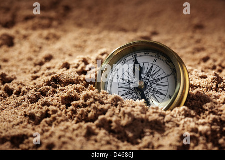 close up of golden compass in hand,streetb background Stock Photo - Alamy