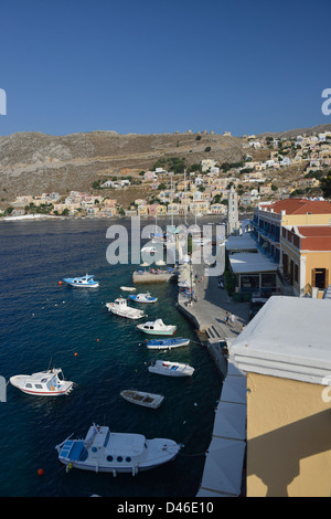 The Harani quay in the port of Yialos; Symi, Dodecanese. Greece Stock ...
