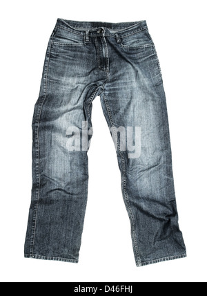 Rumpled jeans isolated on white. Messy clothes Stock Photo - Alamy