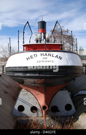 Tugboat "Ned Hanlan" on display at Hanlans point on Toronto Island in ...