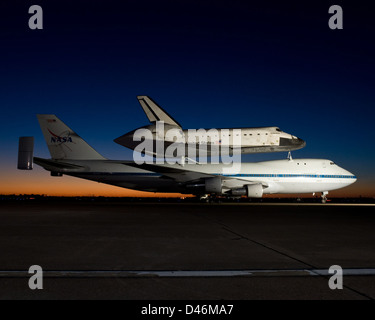 The Space Shuttle was transported to the Johnson Space Center in ...