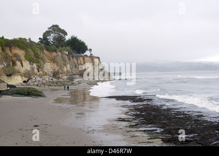A cliff on the ocean in Capitola California as seen from Santa Cruz ...
