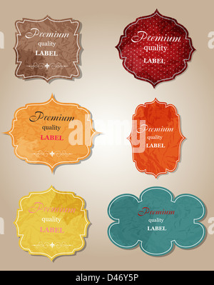 aged paper labels vector illustration Stock Photo - Alamy