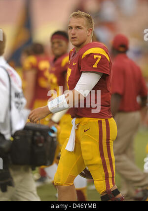 USC Trojans quarterback Matt Barkley (7) during the NCAA Football game ...