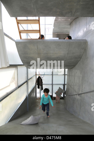 The Mist House, Tokyo, Japan. Architect: TNA, 2012. Interior view from ...