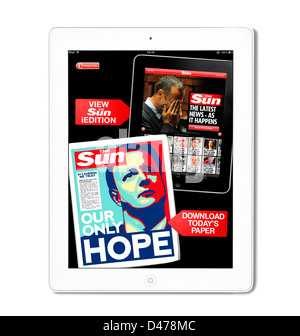 The Sun newspaper app on a 4th Generation iPad, UK Stock Photo - Alamy