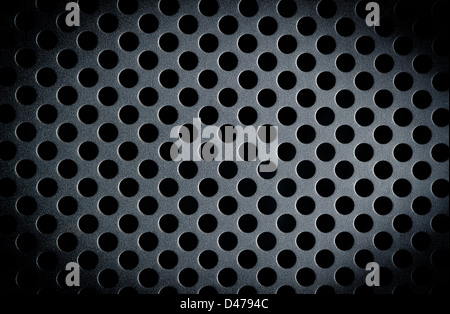 round holes in the metal construction in perspective Stock Photo - Alamy