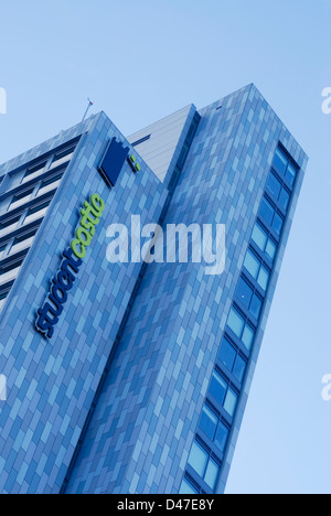 Student Castle, Manchester. Student accommodation. City skyline ...