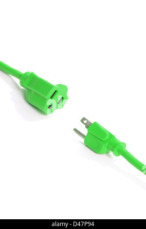 Green Plug isolated on white in the studio Stock Photo - Alamy