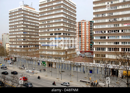 Barcelona Meridiana avenue buildings cars house windows main avenue ...