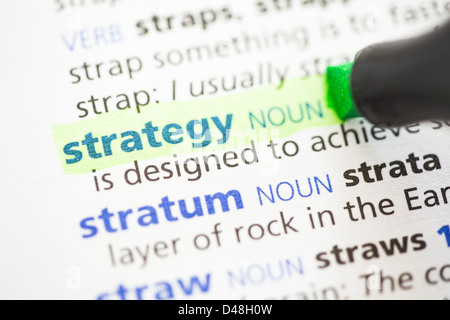 Strategy definition highlighted Stock Photo - Alamy