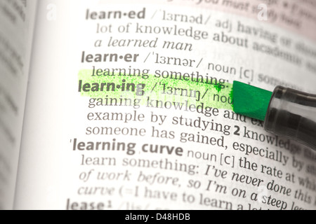 Learning definition highlighted Stock Photo - Alamy