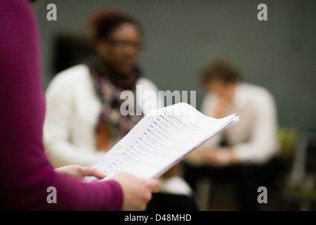 Three amateur actors in a 'script in hand' rehearsed reading of new ...