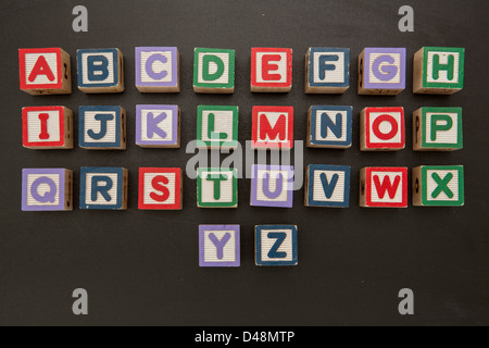 Alphabet Blocks A-Z Stock Photo - Alamy
