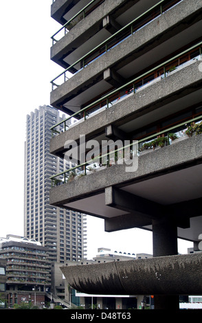 The brutalist architecture in the Barbican Centre London Stock Photo ...