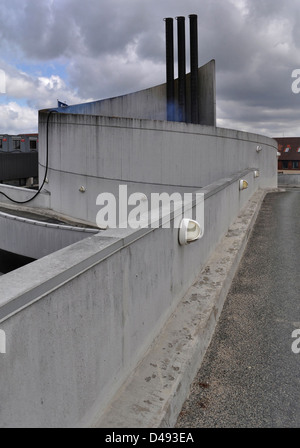 This 1972 brutalist concrete parking ramp in Glostrup, Denmark, is an ...