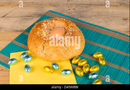 Freshly baked Spanish Easter cake, mona de pascua Stock Photo - Alamy
