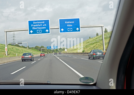 German autobahn direction road signs Germany Europe Stock Photo - Alamy