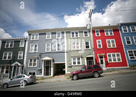 Colourful row houses (Jellybean Row) in downtown St. John's, Avalon ...