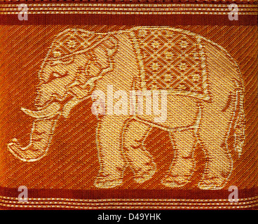 Traditional indian textile elephant pattern material. India Stock Photo ...