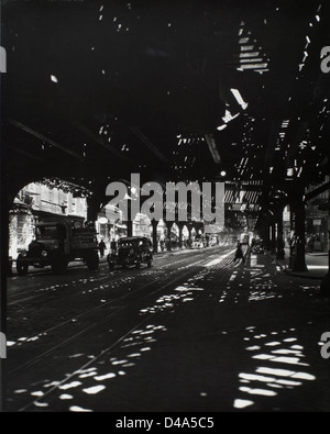 The Third Avenue El, a historic elevated railway in New York City, was ...