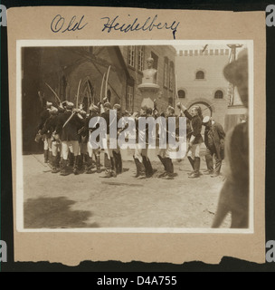 A 1915 silent film still from 'Old Heidelberg,' depicting soldiers in a ...