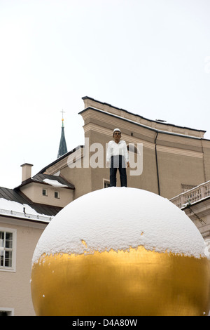 Golden sphere located at Salzburg, Austria Stock Photo - Alamy