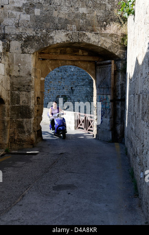 Saint Athanasios Gate to the medieval citadel of Rhodes in Greece built ...