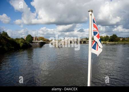 Irlam Locks on the Manchester Ship Canal from the Mersey Ferry Stock ...