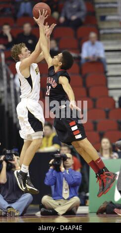 March 5, 2013 - Des Moines, Iowa, U.S. - Assumption senior Eric Jagers ...