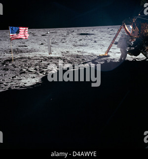 Neil Armstrong becomes the first human to set foot on the Moon during ...