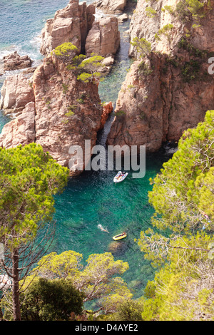 High angle view of rugged Mediterranean landscape at Calanque de ...