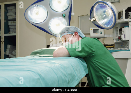 man on operating theatre table waiting for operation Stock Photo ...