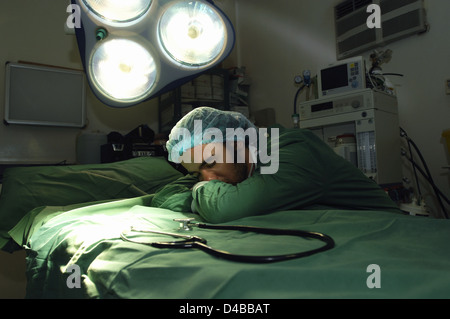 man on operating theatre table waiting for operation Stock Photo ...