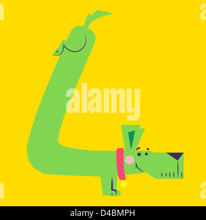 Vector illustration of a cartoon dog making numbers Stock Photo - Alamy