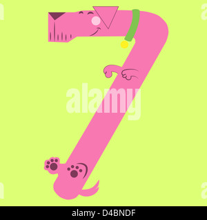 Vector illustration of a cartoon dog making numbers Stock Photo - Alamy