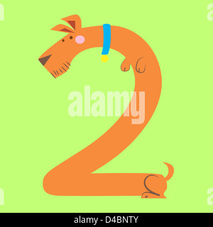 Vector illustration of a cartoon dog making numbers Stock Photo - Alamy